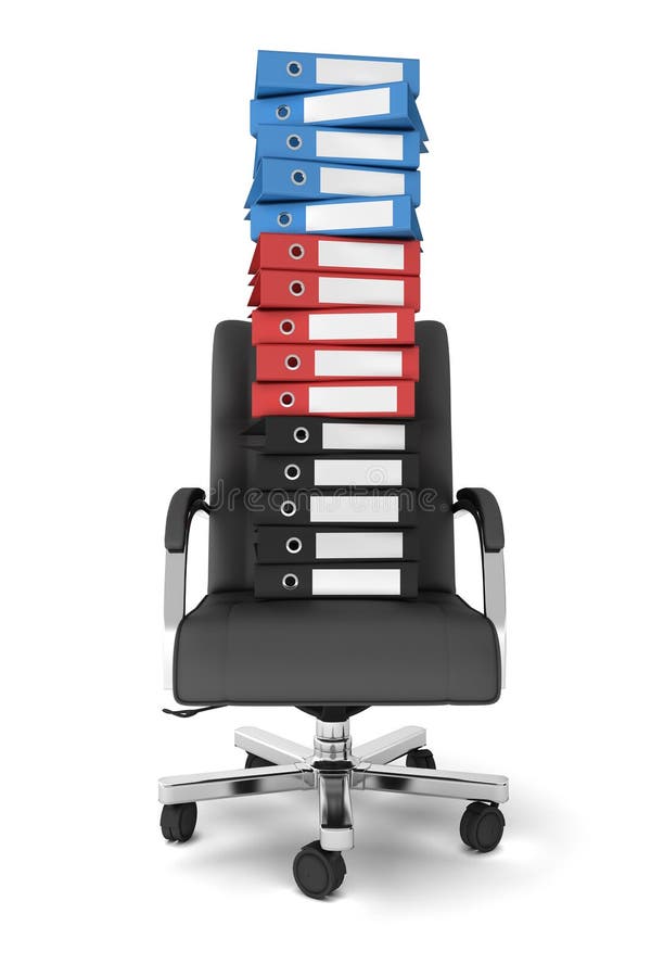 Lots of File Folders on a Office Chair Stock Illustration ...