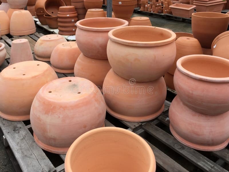 Lots of Flower Pots Selling Stock Photo - Image of container, pots ...