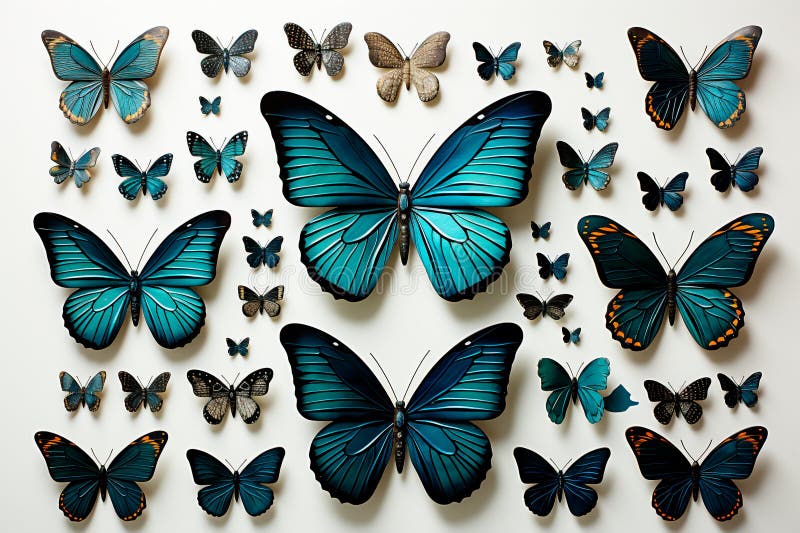 Lots of Flying Beautiful Butterflies Stock Image - Image of migration ...