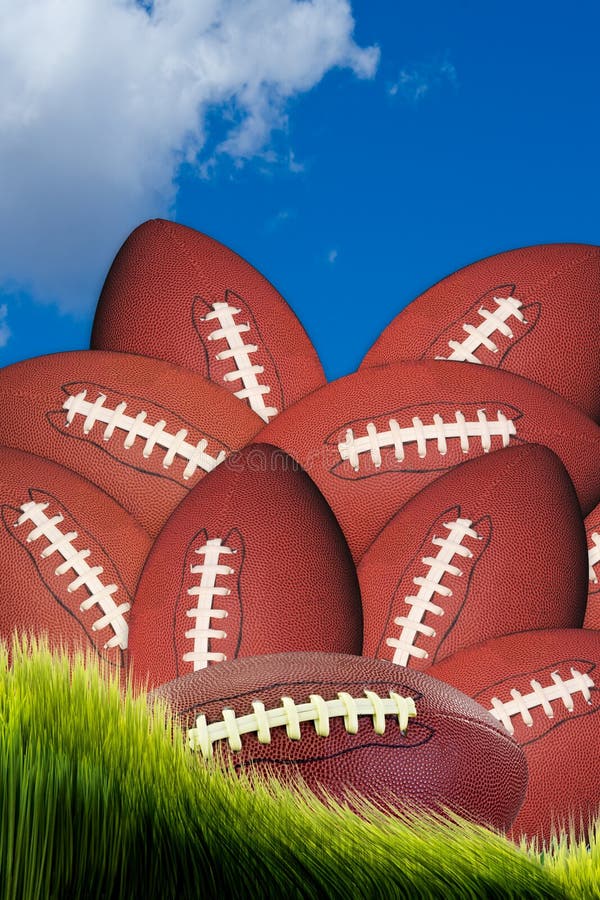 Lots of Footballs stock photo. Image of gridiron, stich - 48821360