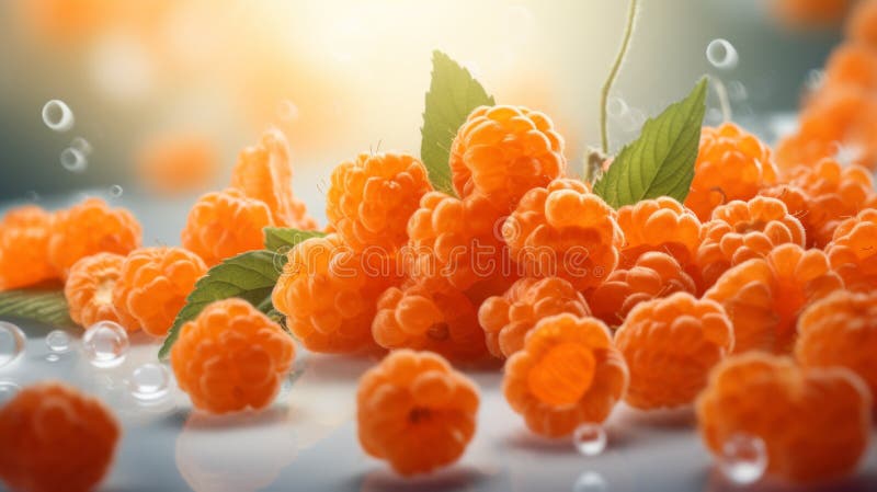 Lots of Fresh Cloudberries. Ai Generated Image Stock Image - Image of ...