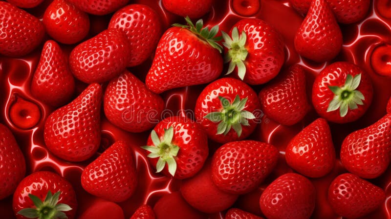 Lots of Fresh Strawberries. Ai Generated Image Stock Photo - Image of ...