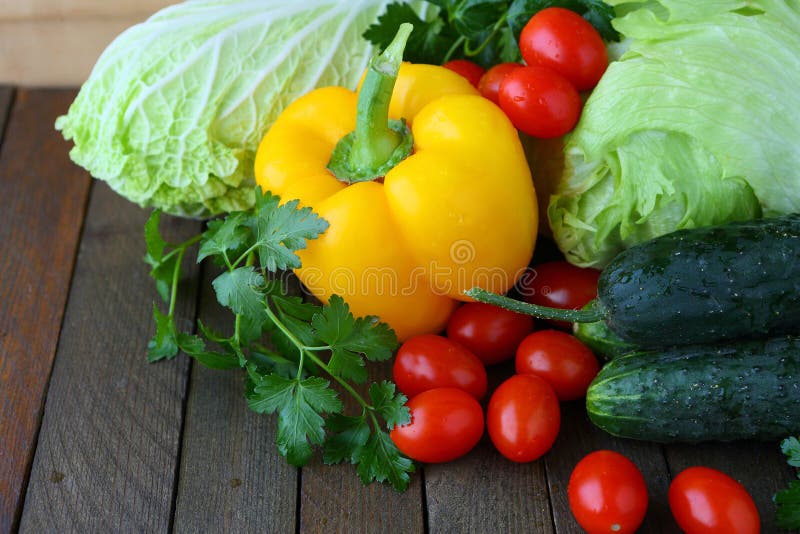 Lots of Fresh Vegetables on the Table Stock Photo - Image of table ...