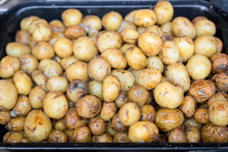 Lots of Fried Whole Potatoes for the Whole Frame. Horizontal Frame ...