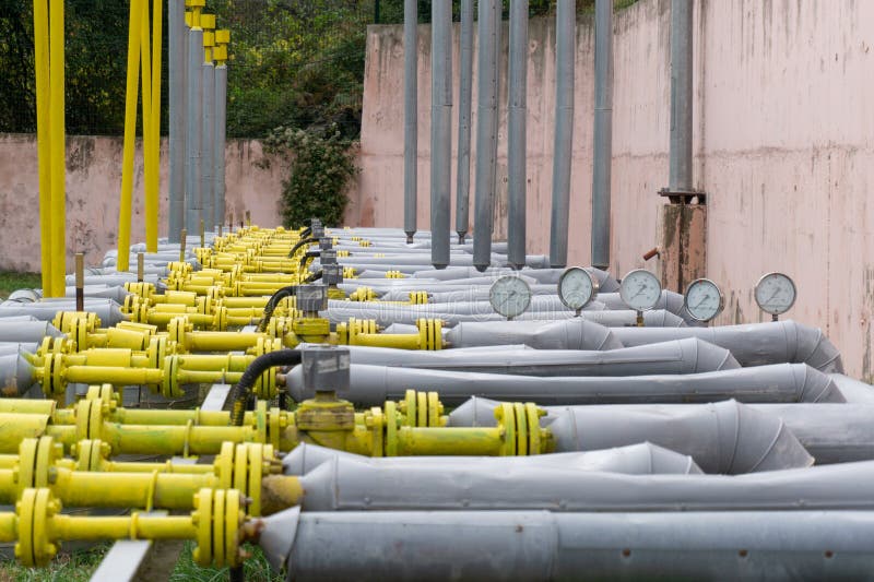 Lots of gas pipes stock image. Image of metal, production - 201340599