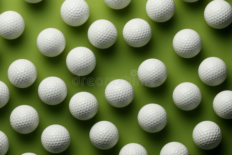 Lots of Golf Ball and Green Grass Stock Illustration - Illustration of ...