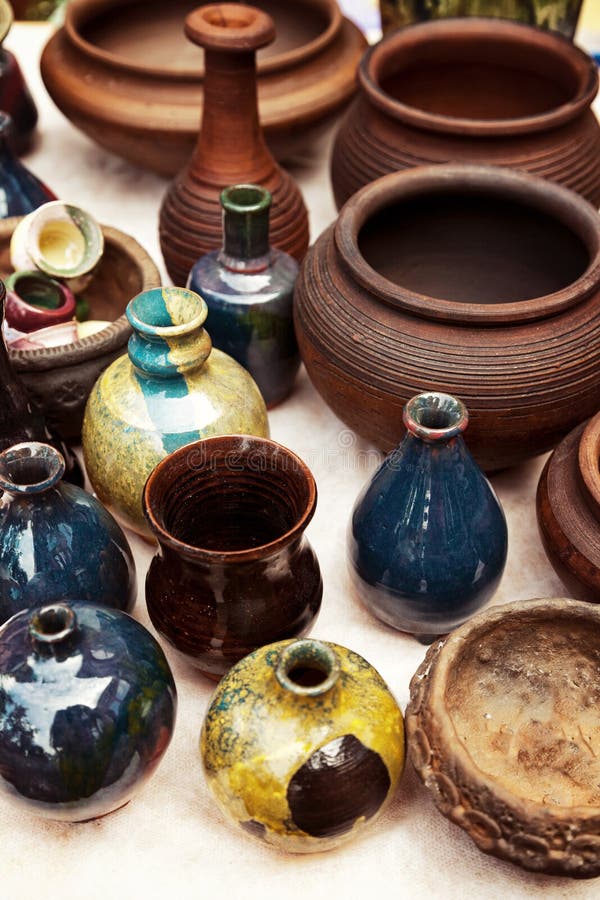 Lots of Handmade Earthenware - Ceramic Pots and Vases at Pottery Shop ...