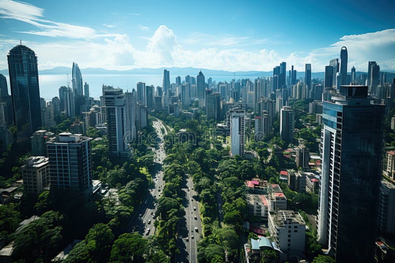 Lots of High Buildings Ariel View Stock Image - Image of expansion ...