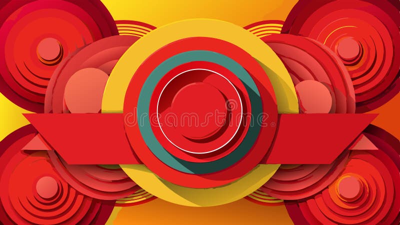 Lots of Layers of Circular Red Paper Cutout. Realistic 3d Vector ...