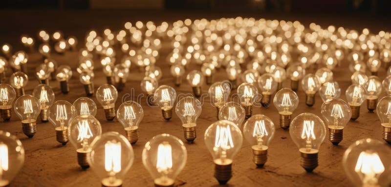Lots of Light Bulbs Scattered on the Floor and Glowing on Their Own ...