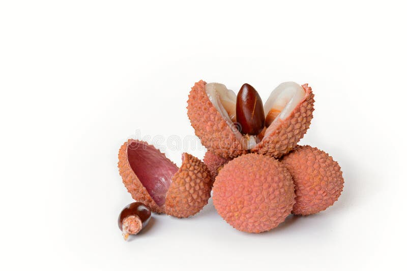 Lots of litchi on white stock photo. Image of lichee - 140236298