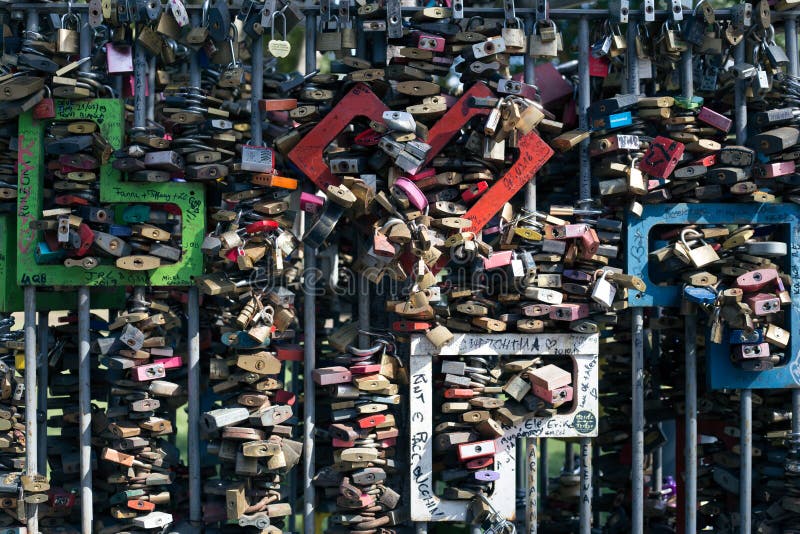 Lots of Locks Symbol of Love Background Editorial Stock Photo - Image ...