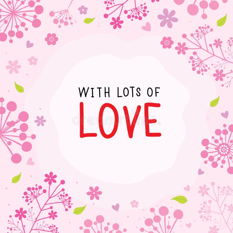 With Lots of Love Flower Cute Cartoon Vector Stock Vector ...