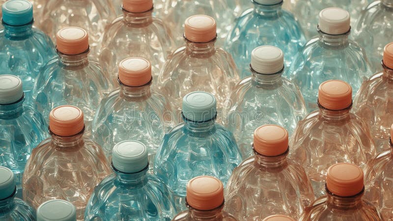 Lots or Many of Plastic Water Bottles Background Stock Illustration ...