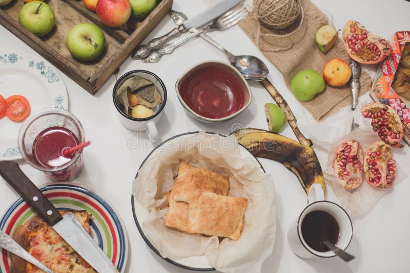 Lots of Meals Served on Table Stock Photo - Image of buffet, food: 86108176