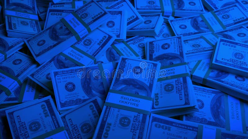 Lots of Money in Blue Security Light Stock Footage - Video of gang ...
