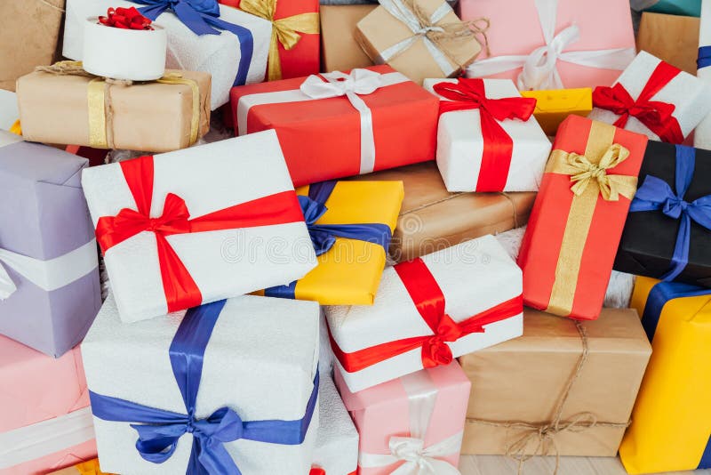 Lots of Multi-colored Gifts for the Surprise Holiday Stock Image ...