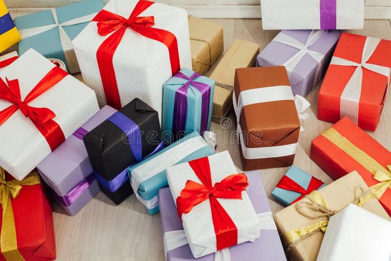 Lots of Multi-colored Gifts for the Surprise Holiday Stock Photo ...