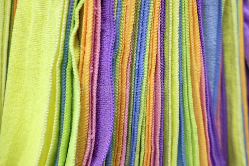 Lots of Multi Colored Micro Fiber Clothes Stock Image - Image of ...