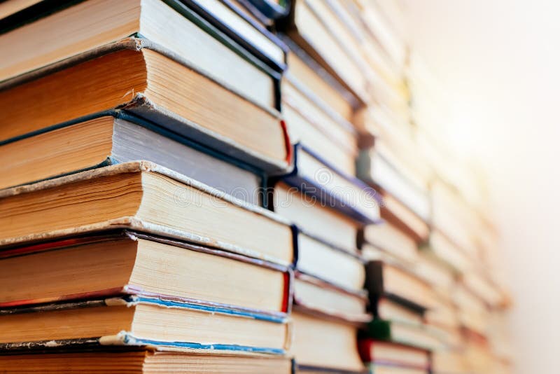 Lots of Old Books in the Sunlight.Background Stock Photo - Image of ...