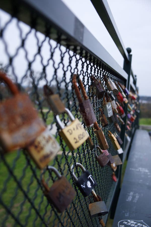 Lots of Padlocks on the Railing of the Footbridge. Padlocks Symbolizing ...