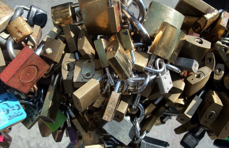 Lots of padlocks stock image. Image of metallic, closed - 34613651