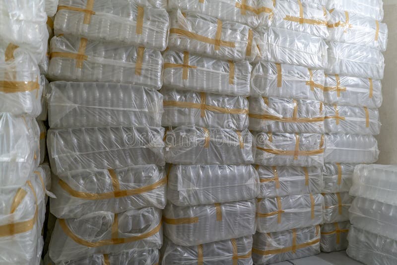 Lots of Pallets of Empty Plastic Bottles Stock Image - Image of glazed ...