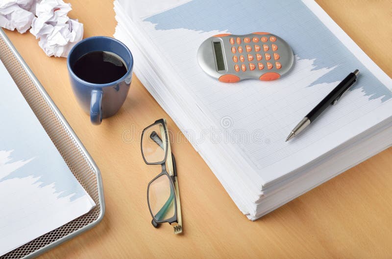 Lots of paperwork ahead stock photo. Image of deadline - 30429854