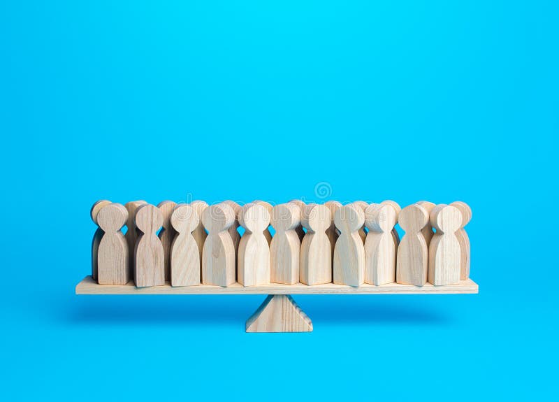 Lots of People on the Scales in Balance. Harmony and Understanding ...