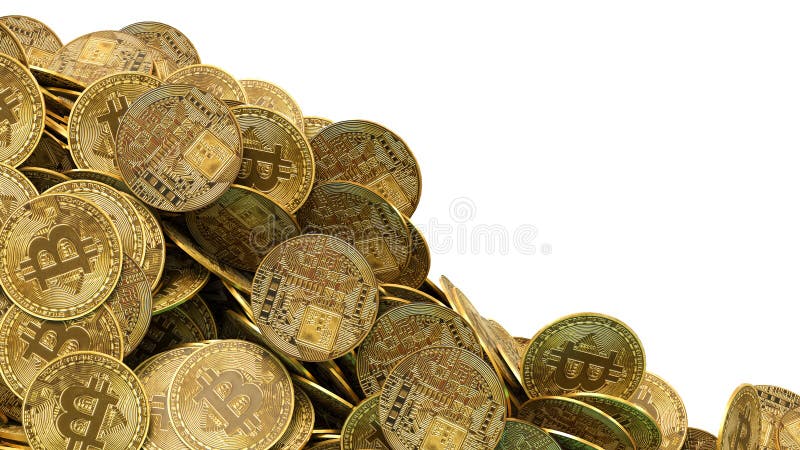 Lots of Piled Up Bitcoin Coins - 3D Rendering Stock Illustration ...