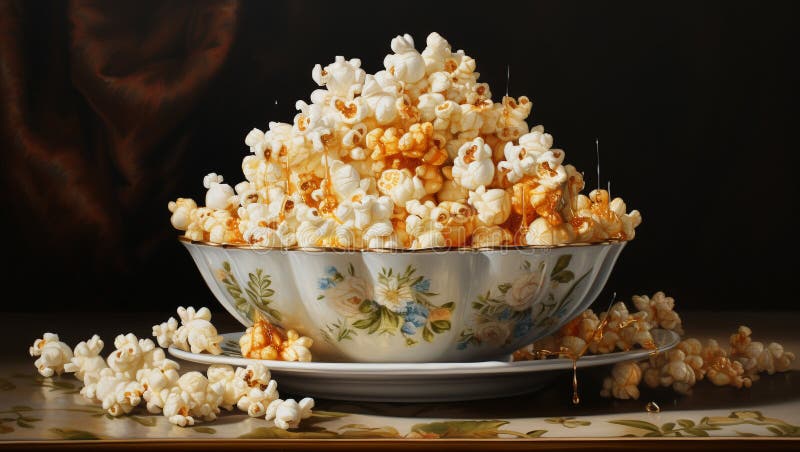 Lots of Popcorn. Beautiful, Edible Snacks. Stock Illustration ...