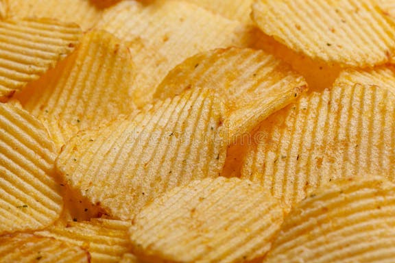 Lots of Potato Chips, Texture Stock Image - Image of fluted, pile ...