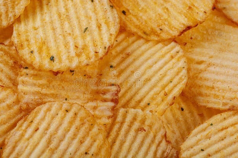 Lots of Potato Chips, Texture Stock Photo - Image of crisps, isolated ...