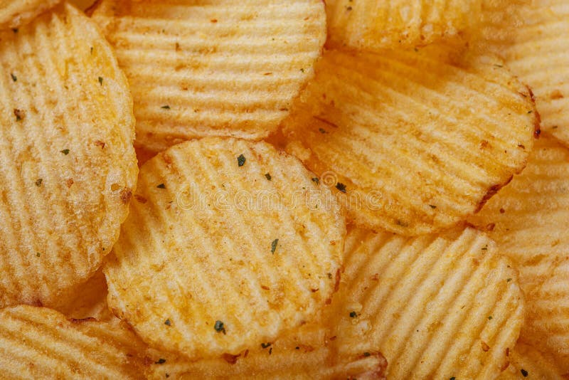 Lots of Potato Chips, Texture Stock Image - Image of crunchy, delicious ...