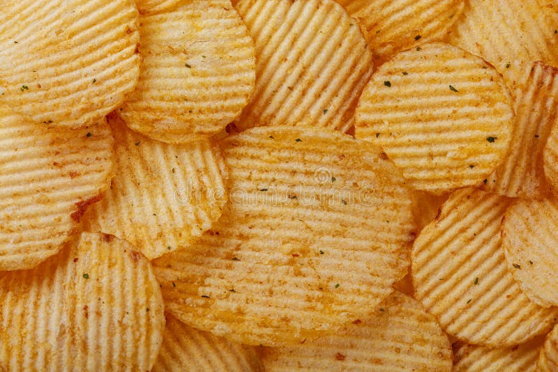 Lots of Potato Chips, Texture Stock Photo - Image of pack, fluted ...