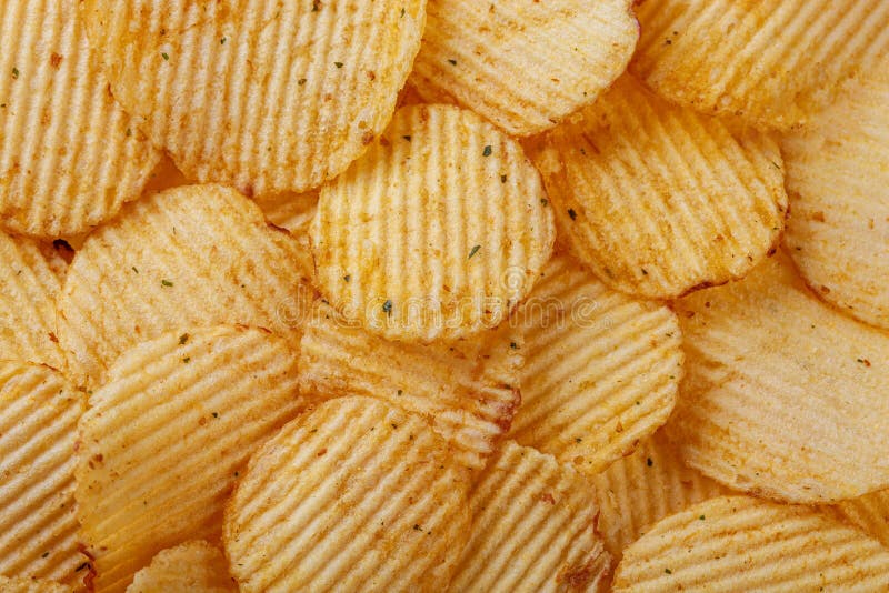 Lots of Potato Chips, Texture Stock Photo - Image of diet, fast: 264104750