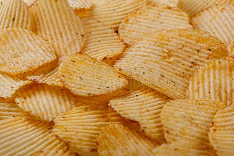 Lots of Potato Chips, Texture Stock Image - Image of pile, junk: 264104889