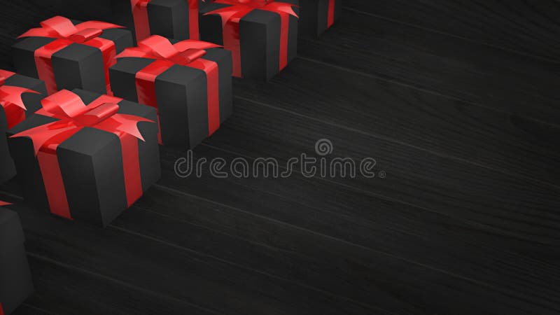 Lots of Present Boxes in a Black Background Stock Illustration ...