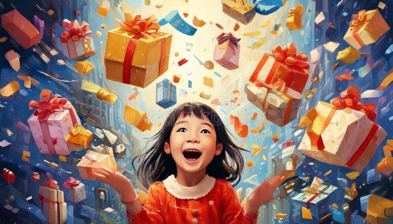 Lots of Presents Falling from Above?Ai Stock Illustration ...