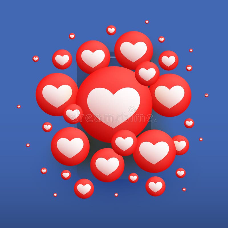 Lots of Red Heart Shaped Emoticons in Front of a Smartphone Screen ...