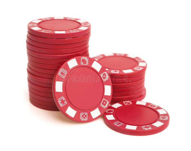 Stack of red poker chips stock photo. Image of table - 61492094
