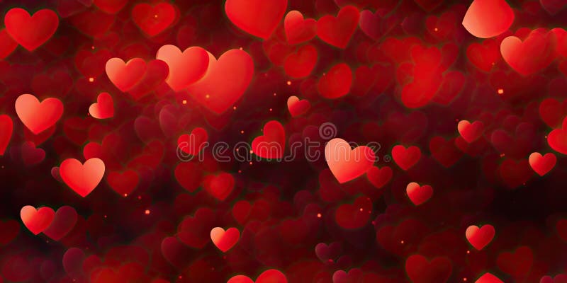 Lots of Red Shiny Hearts Background, Valentine S Day Pattern, 3D ...