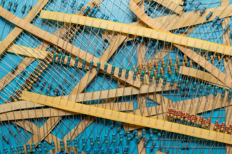 Resistors on Electronic Board Stock Photo - Image of detail, abstract ...