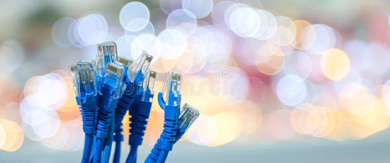 Lots of RJ45 UTP Cat6 LAN Internet Network Cable Fiber Optic and ...