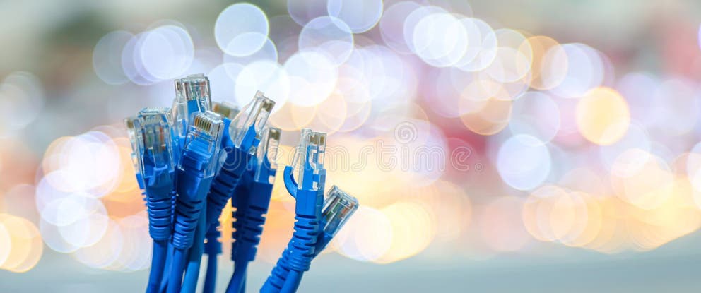 Lots of RJ45 UTP Cat6 LAN Internet Network Cable Fiber Optic and ...