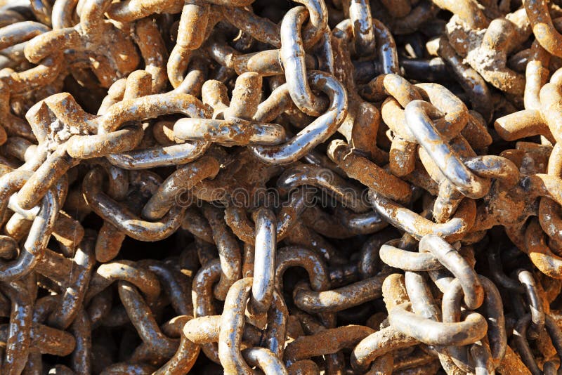 Lots of Rusty Chains Tangled Up Stock Image - Image of industry, peter ...
