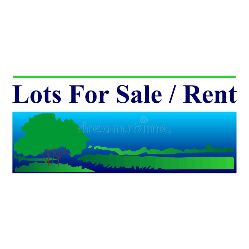 Lots for Sale or Rent Sticker Stock Vector - Illustration of rent, clip ...