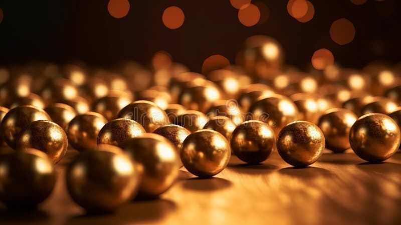 Lots of Scattered Golden Balls Generative AI Stock Illustration ...