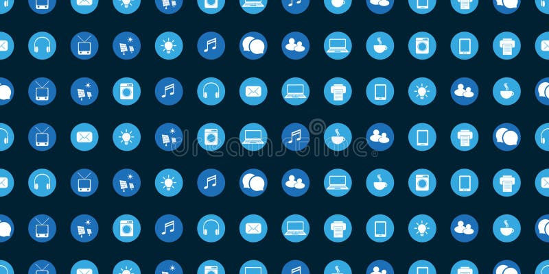 Seamless Pattern with Technology Icons Stock Vector - Illustration of ...