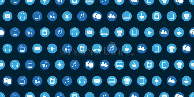Seamless Pattern with Technology Icons Stock Vector - Illustration of ...